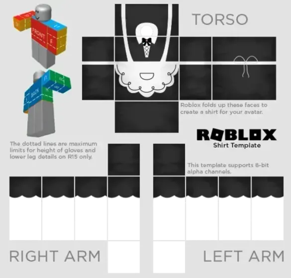 Roblox Maid Uniform Template by Pixlr to preview and edit.