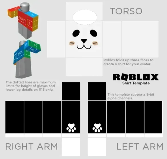 Roblox Panda Pyjamas Template by Pixlr to preview and edit.
