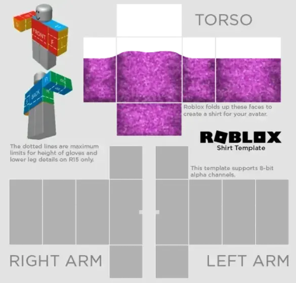 Roblox Purple Shimmering Gown #2 Template by Pixlr to preview and edit.