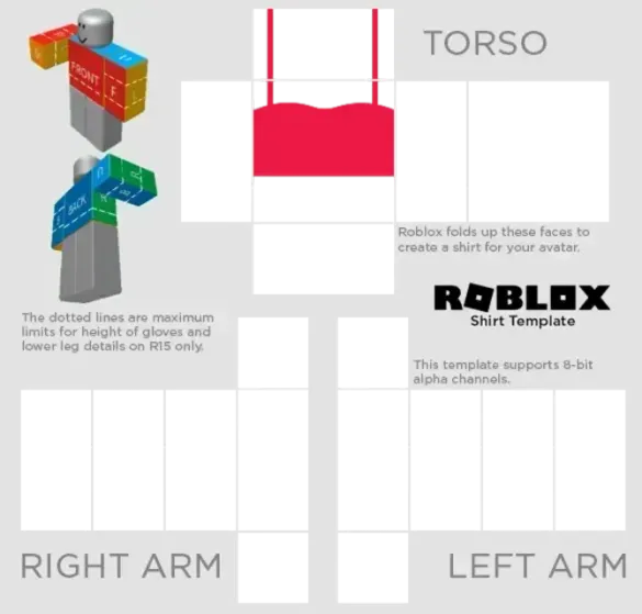 Roblox Red Stripe Christmas Outfit Template by Pixlr to preview and edit.