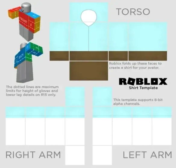 Roblox Sky Blue Woman Outfit Template by Pixlr to preview and edit.