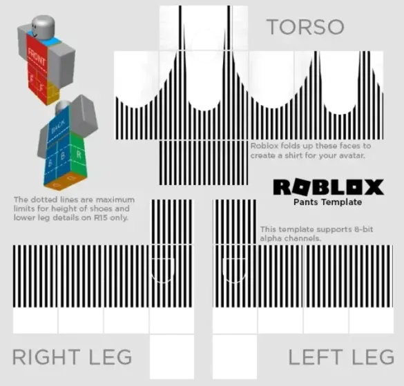 Roblox White Stripes Jumpsuit Template by Pixlr to preview and edit.
