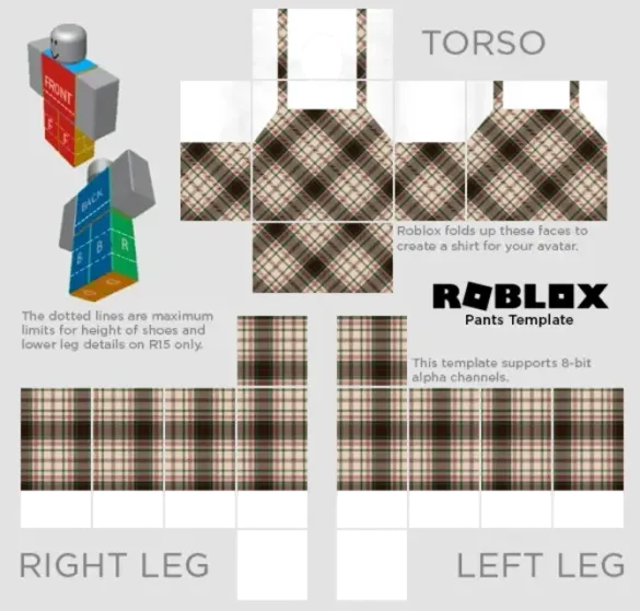 Roblox Brown Plaid Dress Jumpsuit Template by Pixlr to preview and edit.
