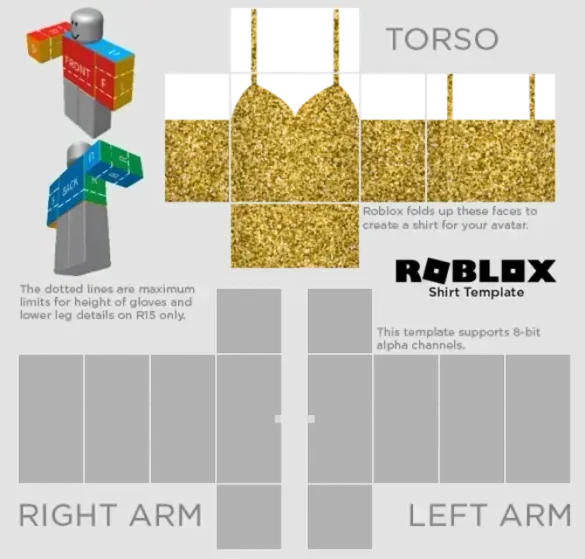 Roblox Gold Dress Template by Pixlr to preview and edit.
