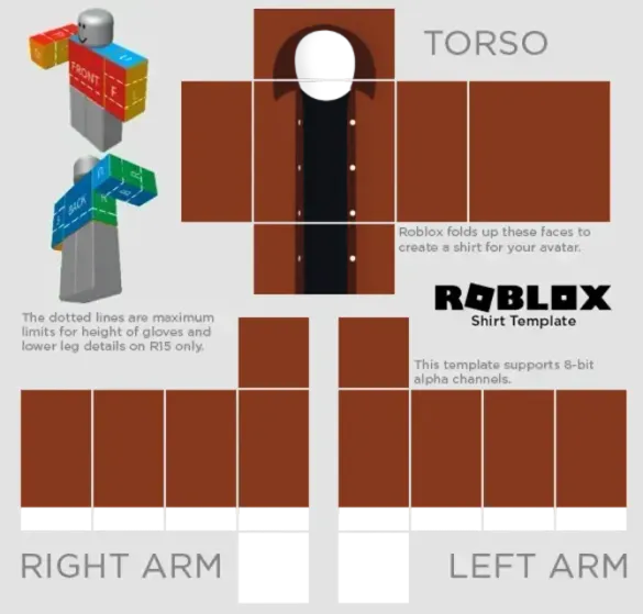Roblox Brown Jacket Template by Pixlr to preview and edit.